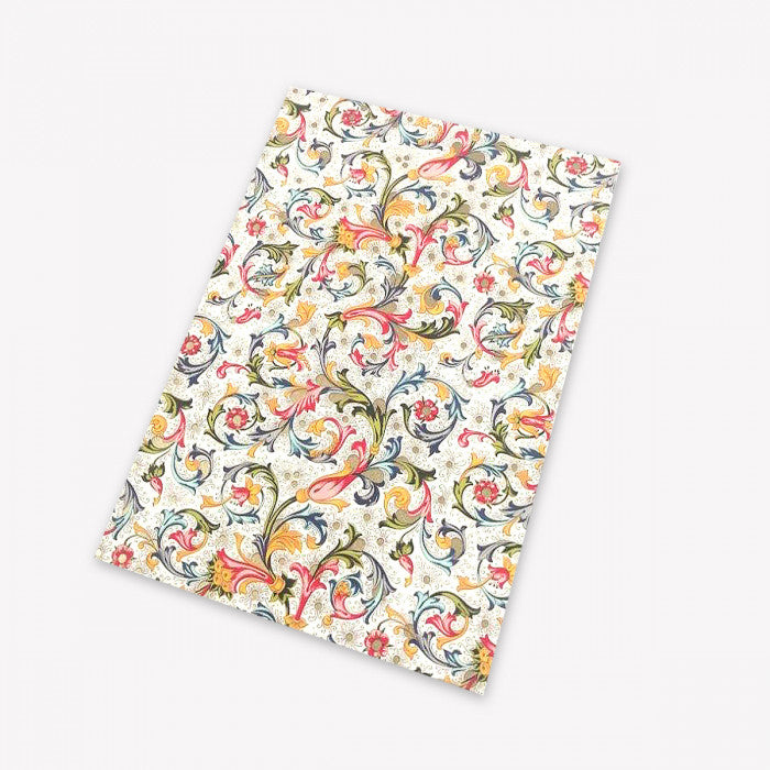 Journal, handwrapped in Florentine pattern - red